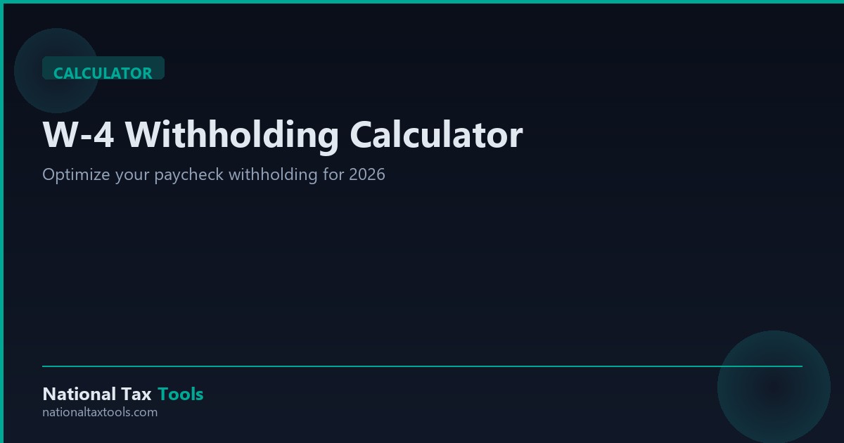 W-4 Calculator 2026: Free Withholding and Paycheck Checkup Tool